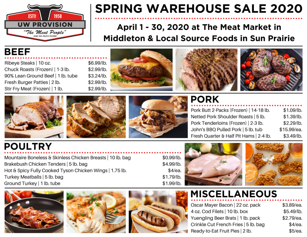 Now Announcing Our Spring Warehouse Sale Products! - UW Provision Company